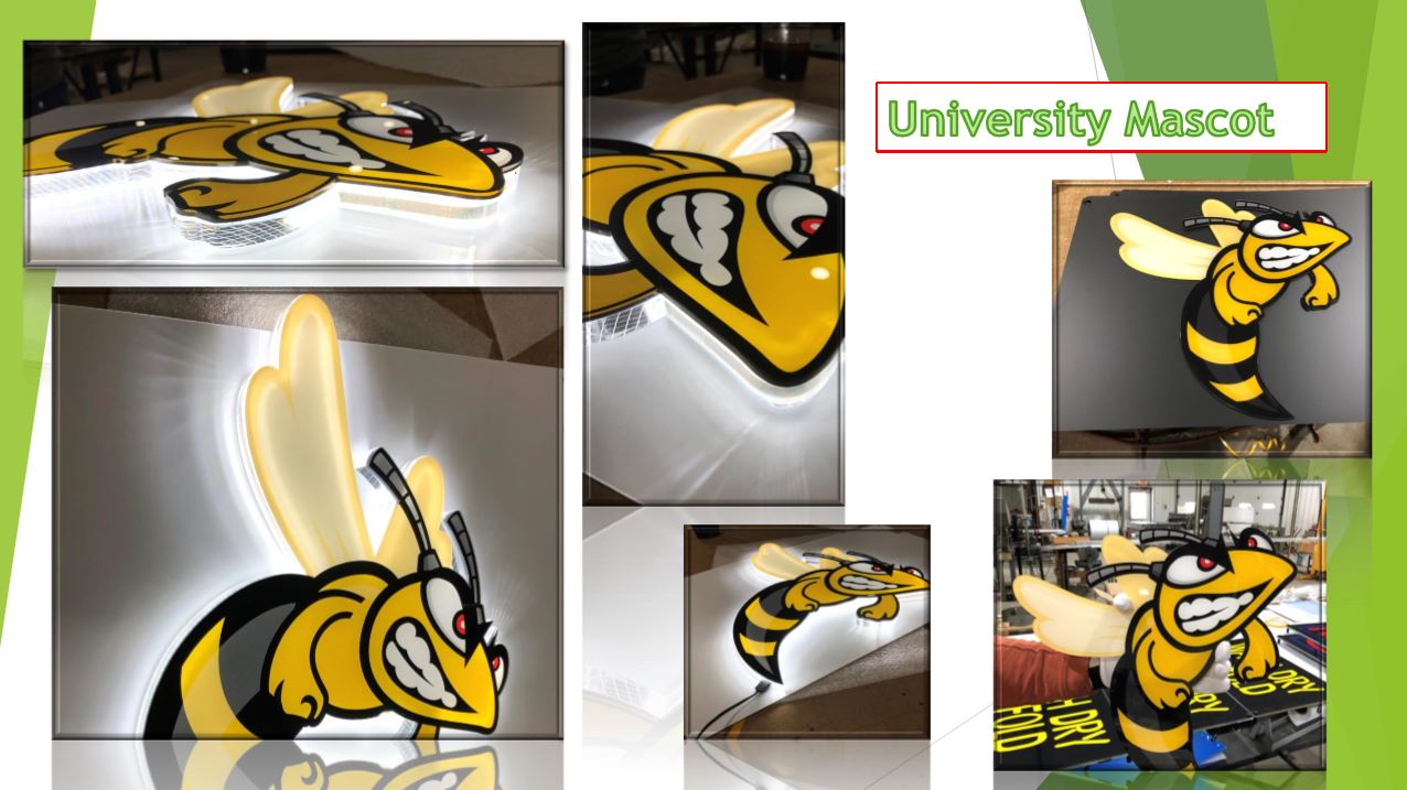 Laser and Router Cut LED Illuminated University Mascot | Porta-Trace